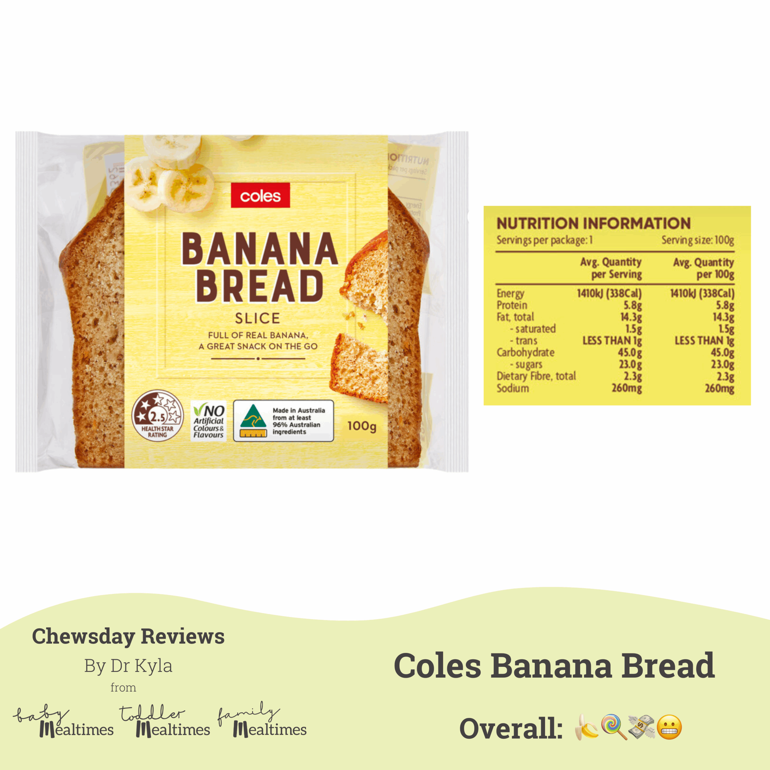 Coles Banana Bread Slice | Chewsday Reviews