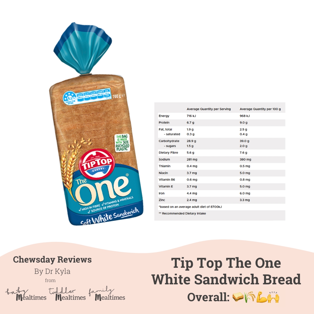 Tip Top The One White Sandwich Bread | Chewsday Reviews